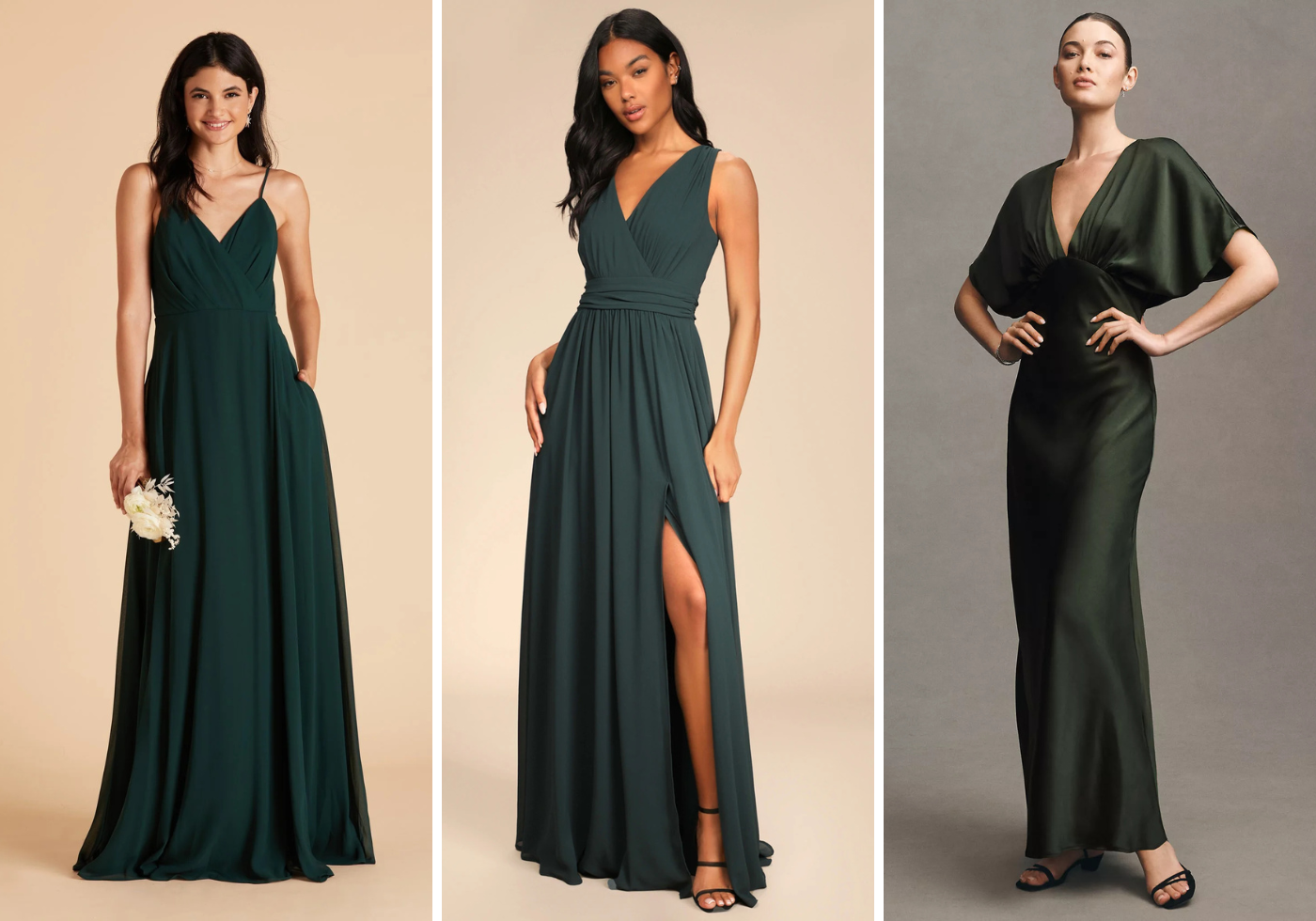 Emerald Green Bridesmaids Dresses | Dark Green Formal Gowns